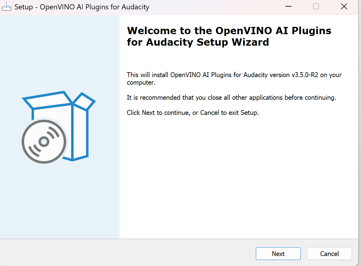 Actualiza Audacity 3.5.1 pero con plugin OpenVINO 2025