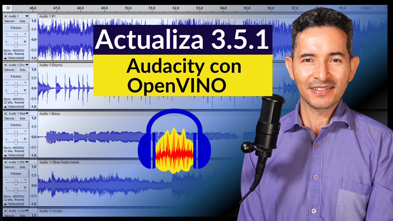 Actualiza Audacity 3.5.1 pero con plugin OpenVINO 2025